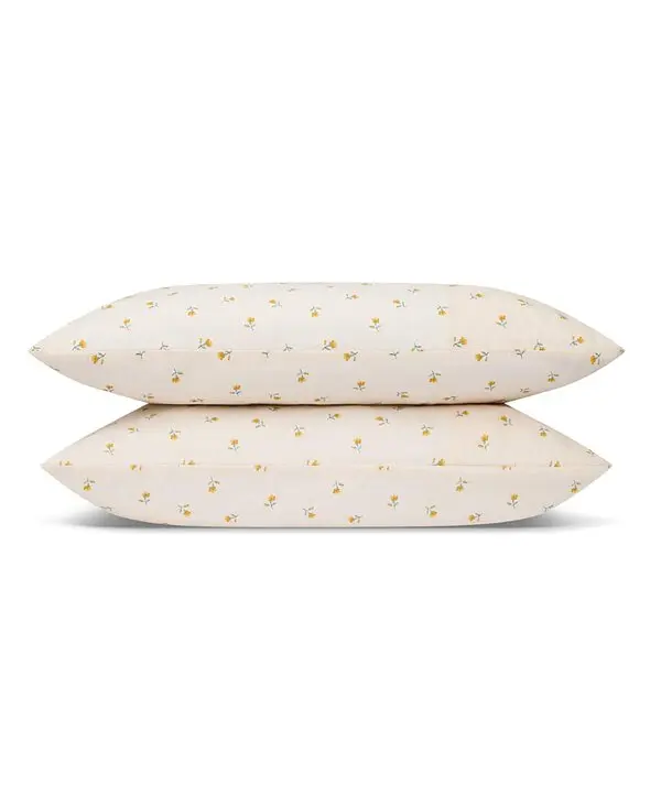 PIGLET IN BED Posy Bud Linen Blend Pillowcase Pair - Honey