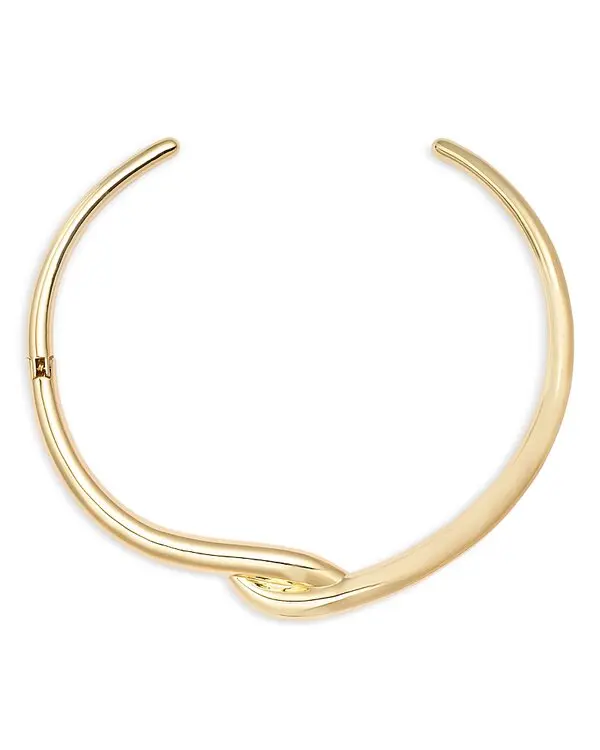 Aqua Structured Twist Collar Necklace - Gold