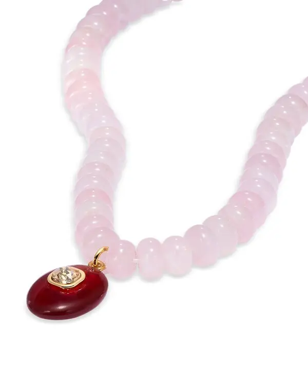 Aqua Quartz Beaded Pendant Necklace