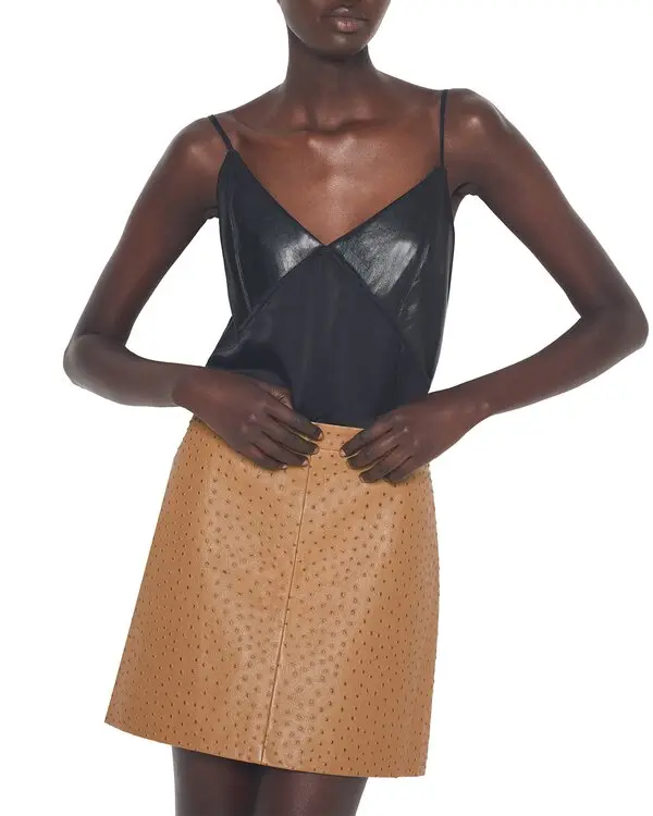 AS By DF Nadine Upcycled Mini Leather Skirt