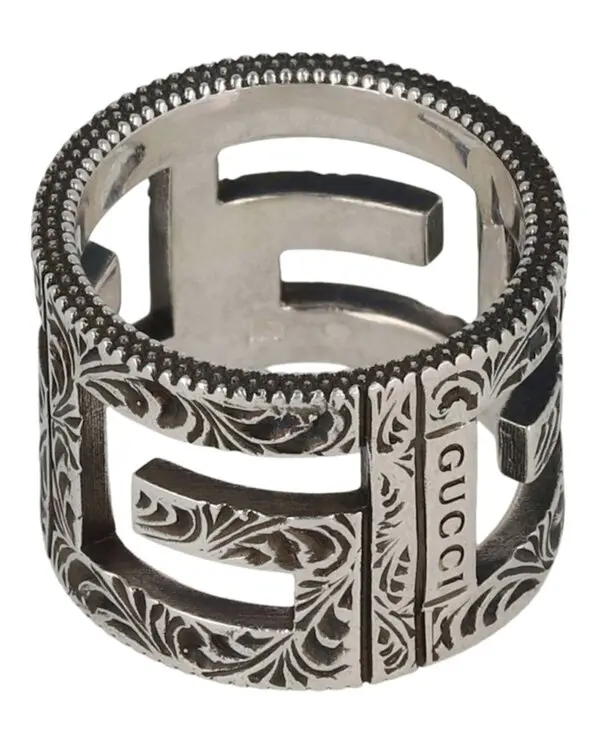 Gucci Cubed G Motif Logo Ring