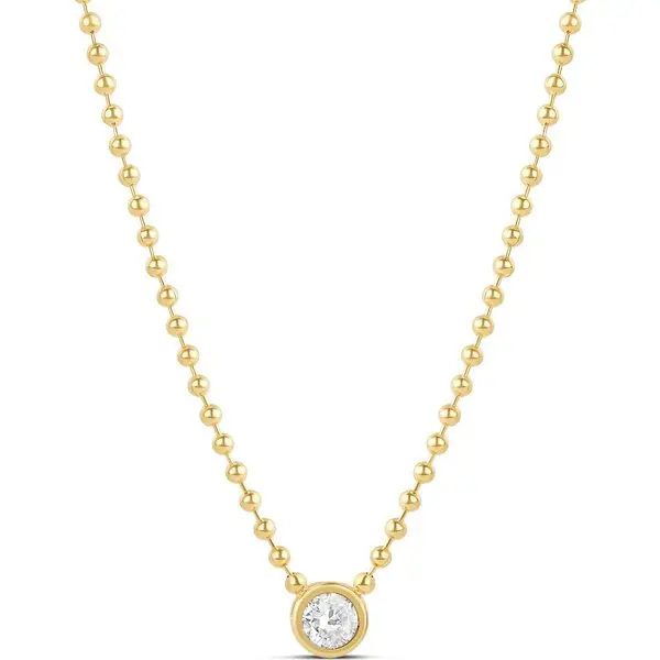 SHYMI Bezel Crystal Pendant Necklace - Gold