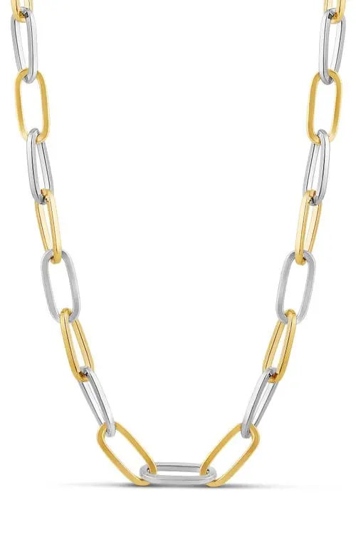 SHYMI Two-tone Paper Clip Necklace - Gold Silver