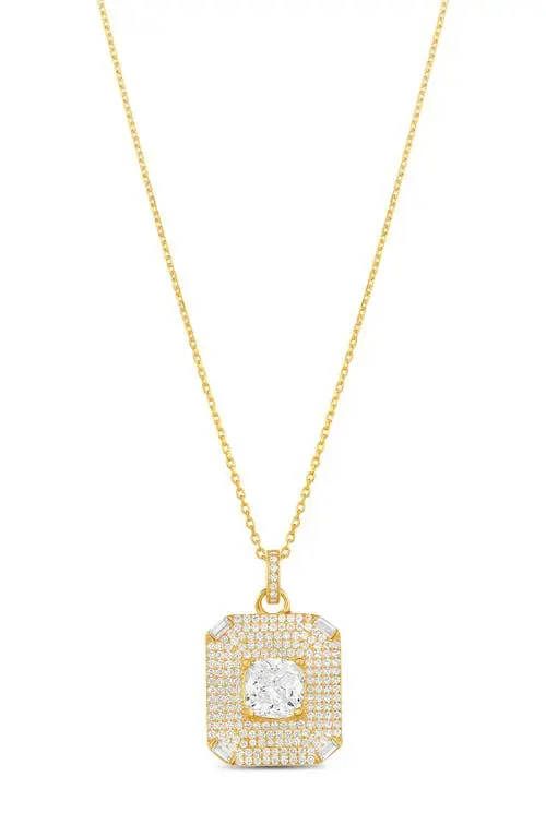 SHYMI Cubic Zirconia Medallion Pendant Necklace - Gold