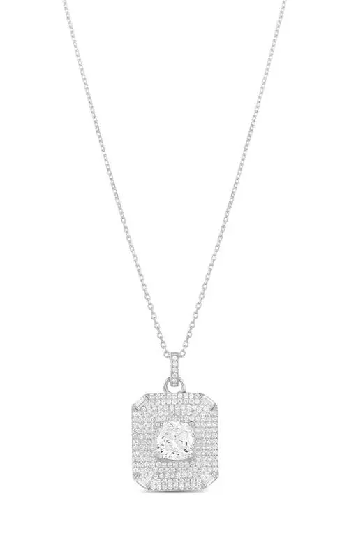 SHYMI Cubic Zirconia Medallion Pendant Necklace - Silver