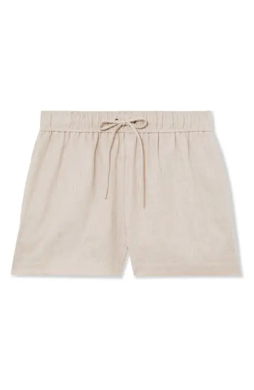 REISS Willow Linen Blend Drawstring Shorts