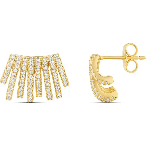 SHYMI Cubic Zirconia Huggie Earrings - Gold