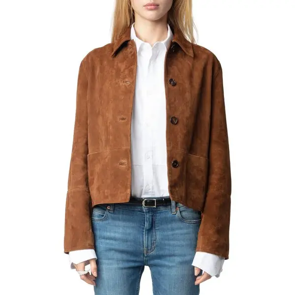 Zadig&Voltaire Lessa Suede Jacket - Cognac