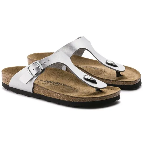 BIRKENSTOCK Gizeh Birko-flor Thong Sandals - Silver