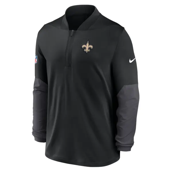Nike New Orleans Saints Dri-fit Nfl 1/2-zip Top - Black