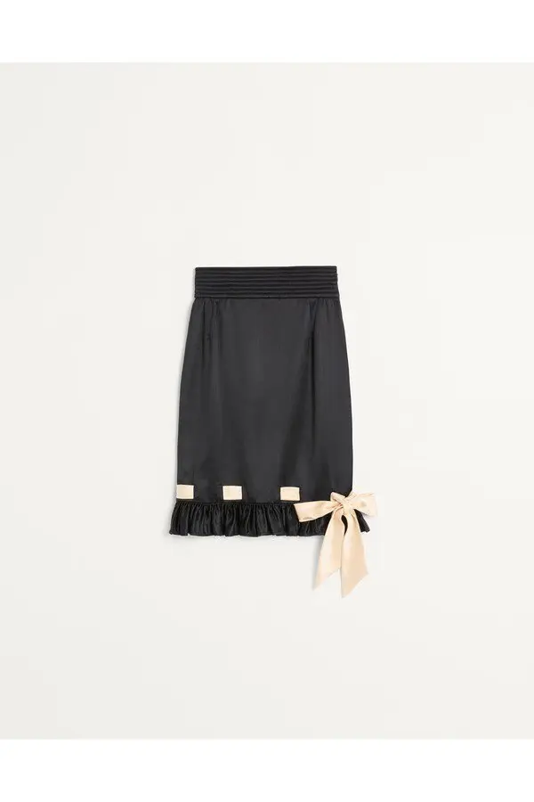 Valentino Garavani Double Satin Midi Skirt - Black