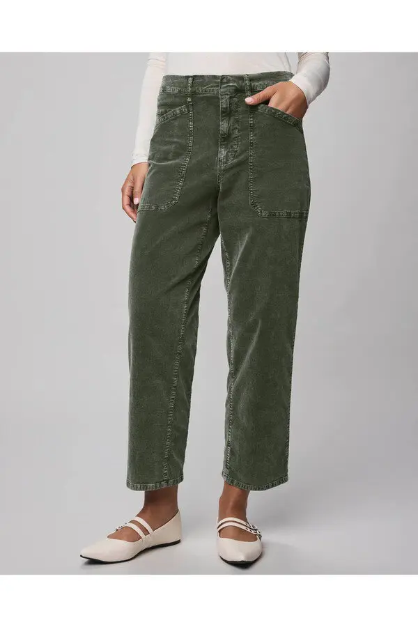 Splendid Carissa Corduroy Straight Leg Pants - Green