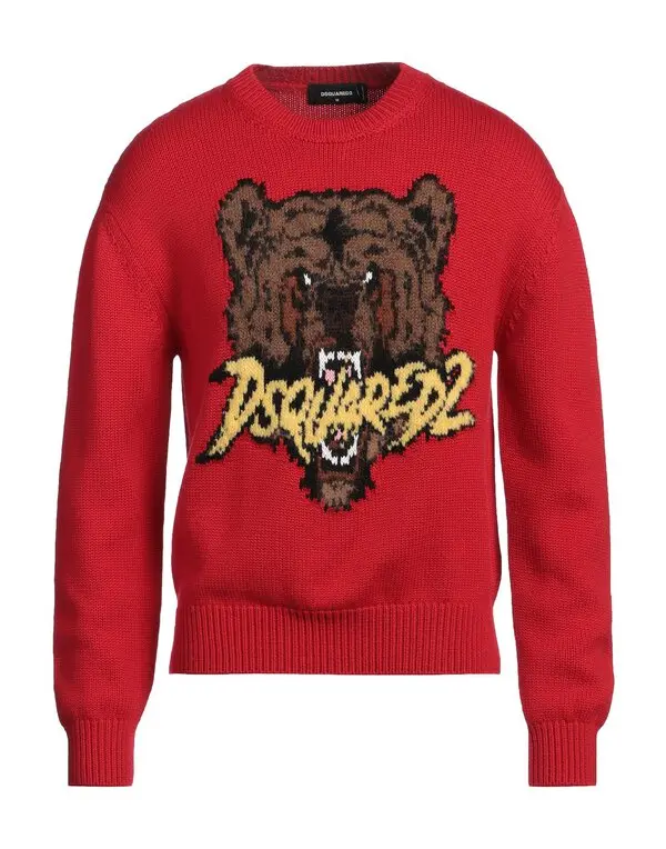 Dsquared2 Intarsia-knit Crewneck Sweater - Red
