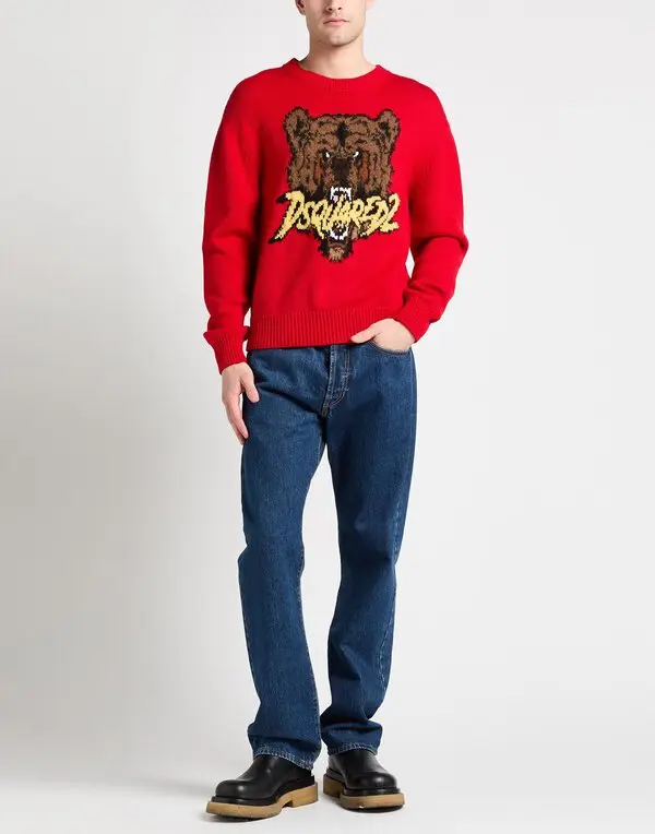 Dsquared2 Intarsia-knit Crewneck Sweater - Red