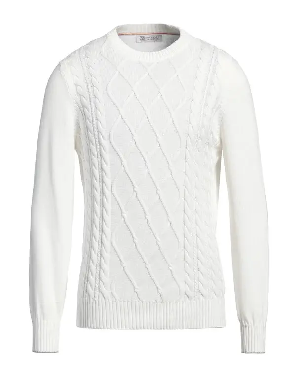 Brunello Cucinelli Cotton Knit Sweater - White