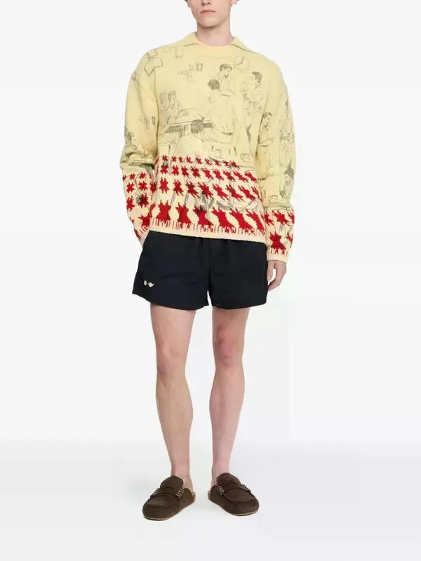 JW Anderson Sketch Houndstooth Sweater - Yellow
