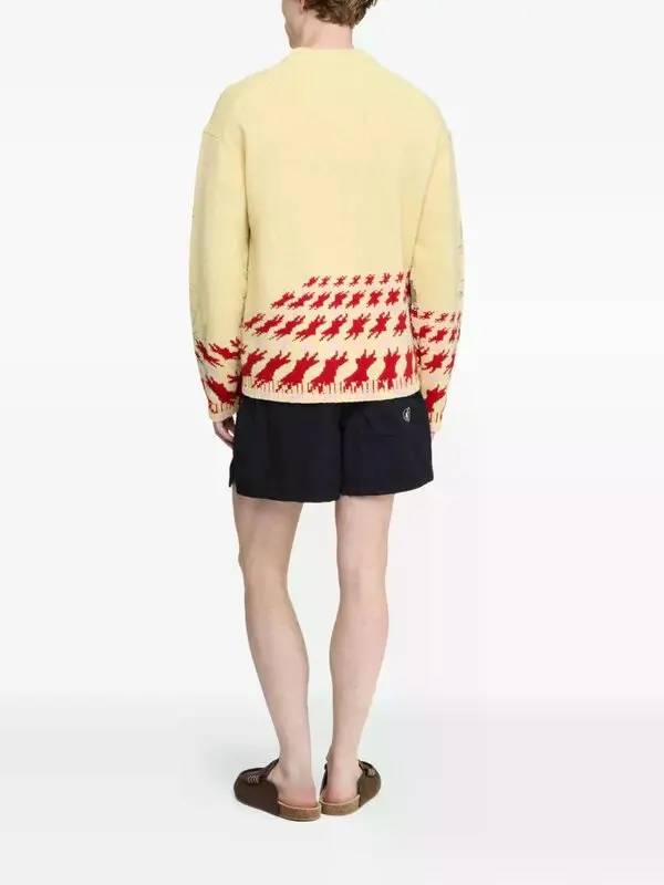 JW Anderson Sketch Houndstooth Sweater - Yellow