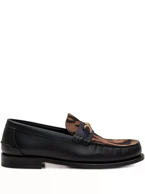 Versace Panelled Leather Loafers