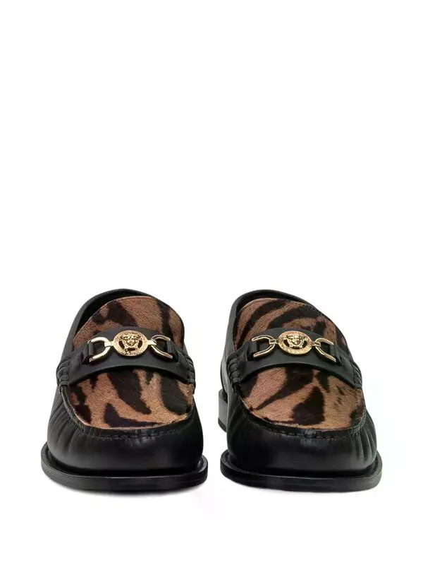 Versace Panelled Leather Loafers