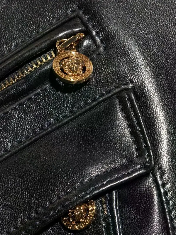 Versace Flap-pocket Leather Jacket