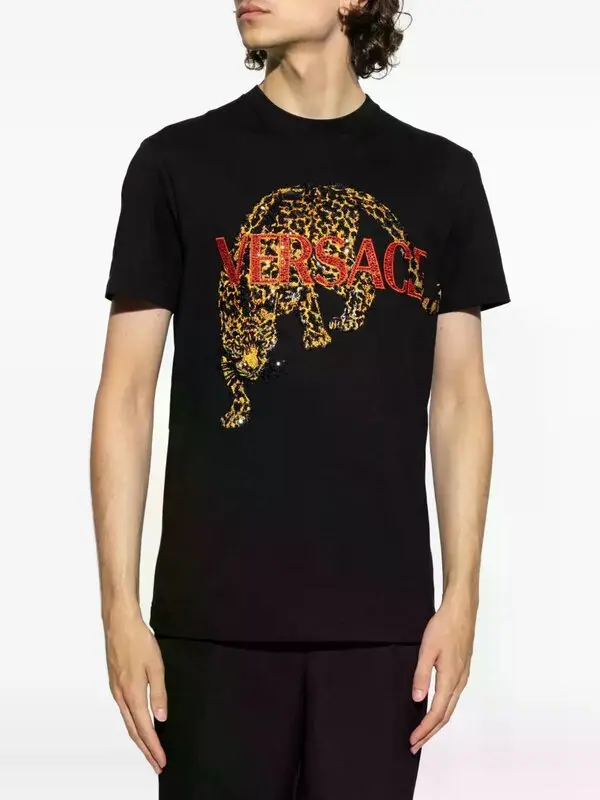 Versace Sequin-embellished Jaguar T-shirt
