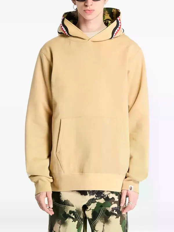 A BATHING APE Camo Shark-motif Hooded Sweatshirt