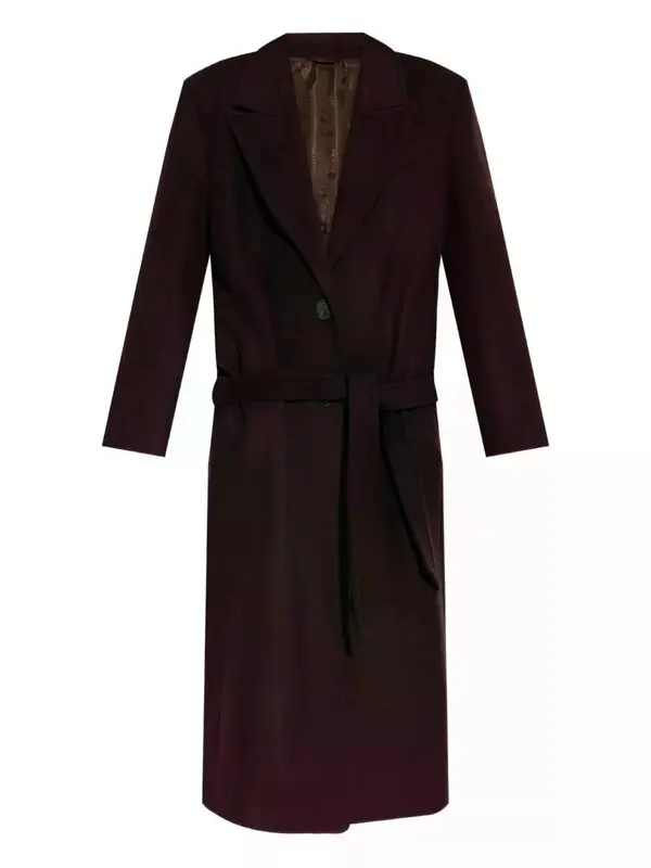 Attico Belted Wool Coat - Purple