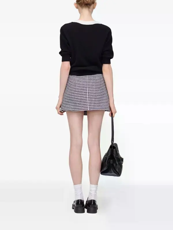 Marc Jacobs Gingham Tweed Mini Skirt - Black