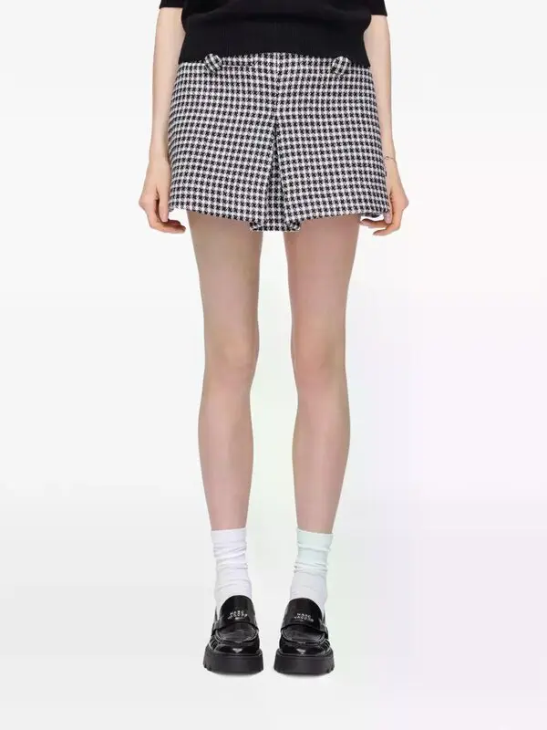 Marc Jacobs Gingham Tweed Mini Skirt - Black