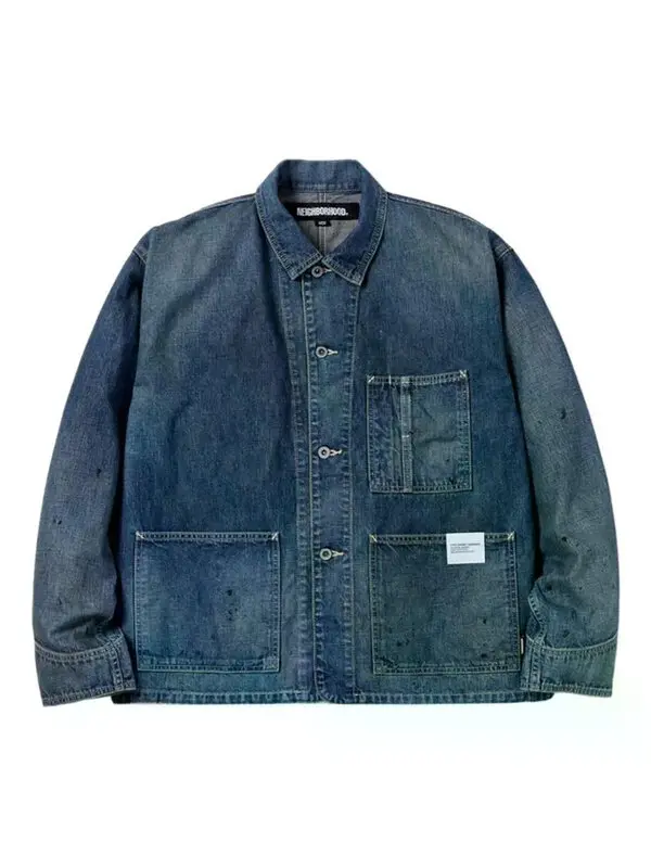 NEIGHBORHOOD Paint-splatter Denim Trucker Jacket