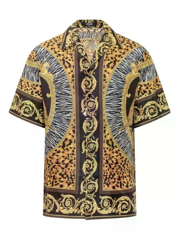Versace Leopard-print Shirt - Black
