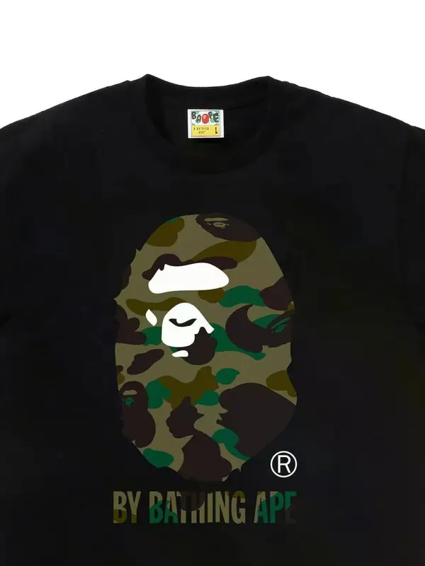 A BATHING APE Camouflage-print Ape-head T-shirt - Black