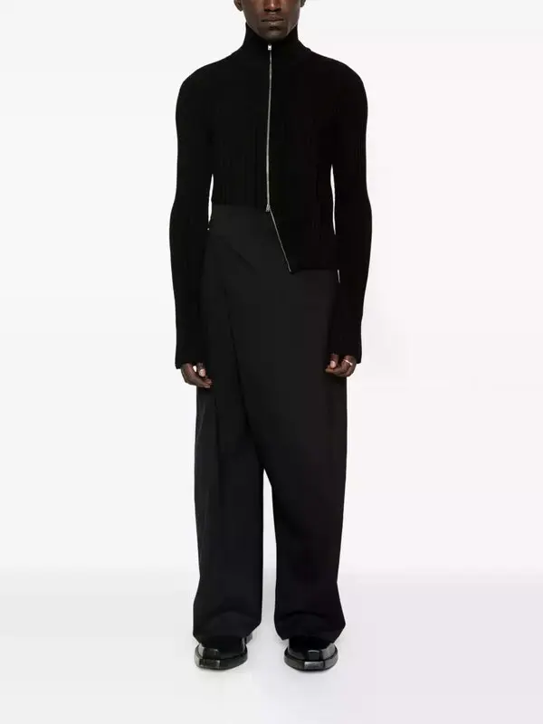 MUGLER Wrap Wide-leg Trousers - Black