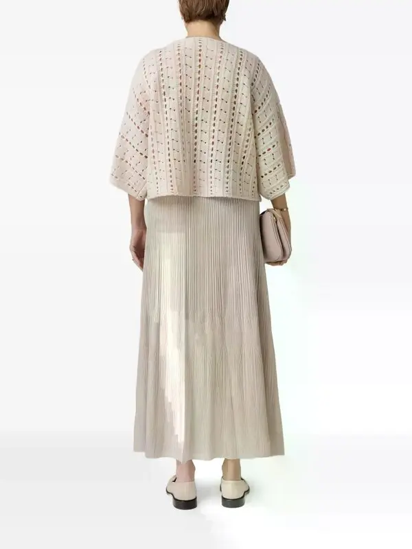 D.exterior Pleated Linen Maxi Skirt