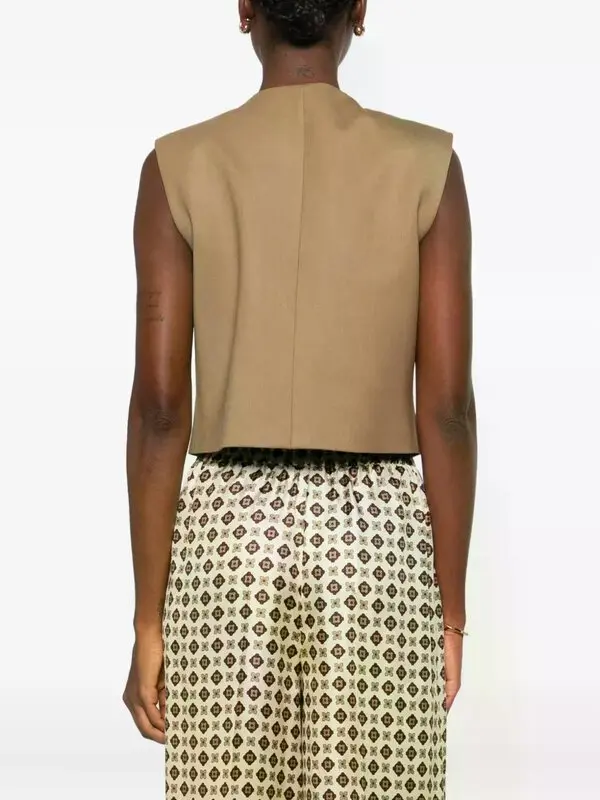 P.a.r.o.s.h Button-fastening Pocketed Waistcoat - Brown