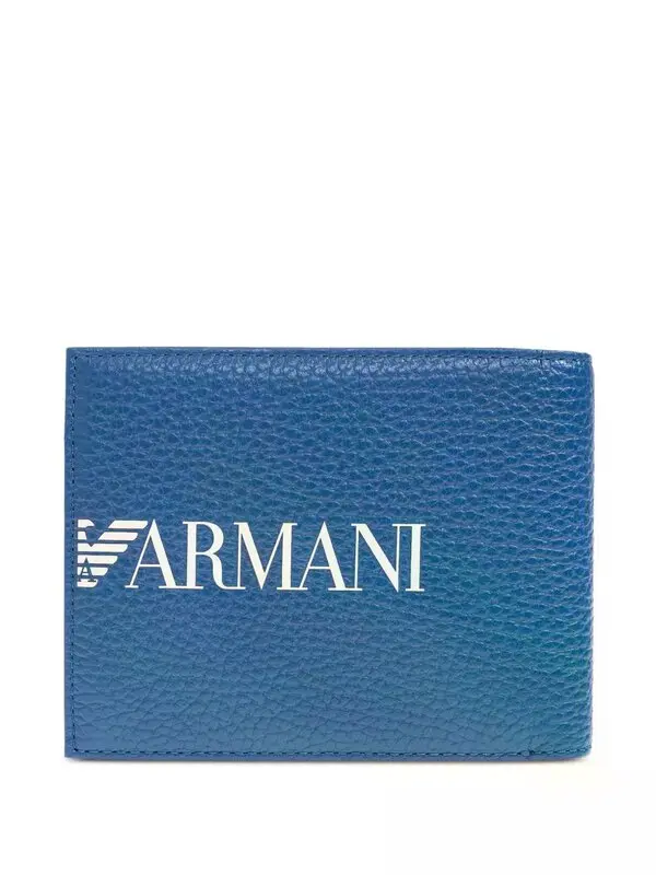 Emporio Armani Logo Leather Wallet - Blue