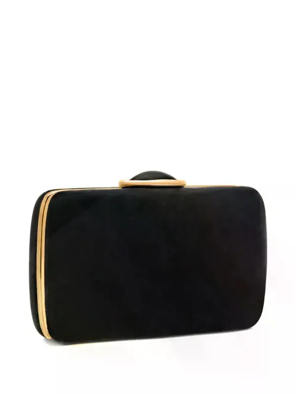 Oscar De La Renta O Minaudière Velvet Clutch Bag