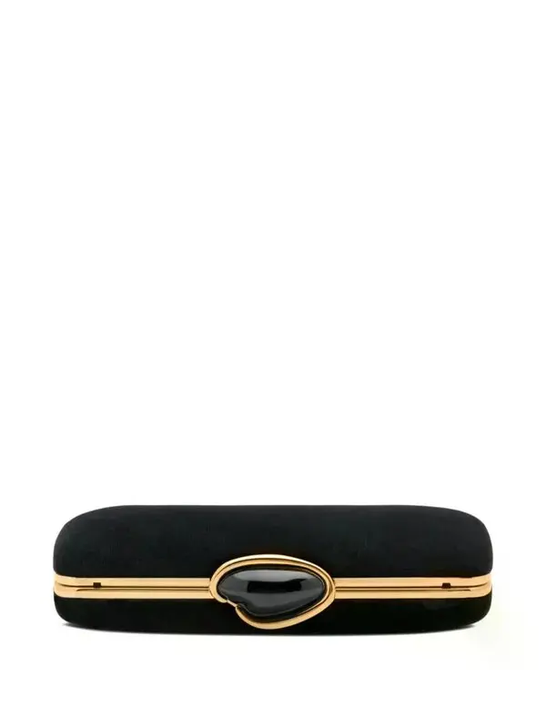Oscar De La Renta O Minaudière Velvet Clutch Bag