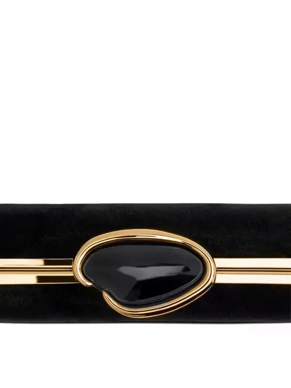 Oscar De La Renta O Minaudière Velvet Clutch Bag