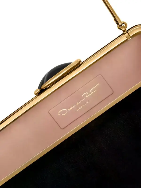 Oscar De La Renta O Minaudière Velvet Clutch Bag