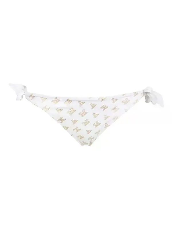 Max Mara Logo-print Side-tie Bikini Bottom - White