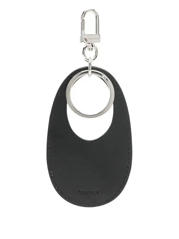 Coperni Oval-shaped Leather Keyring - Black