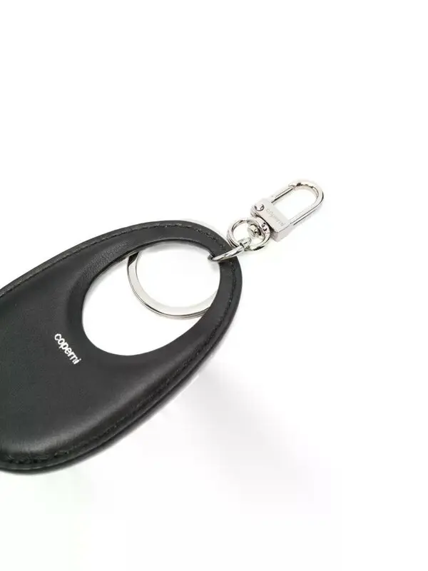 Coperni Oval-shaped Leather Keyring - Black