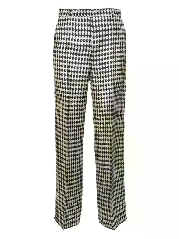 Max Mara Diamond-pattern Cotton Trousers