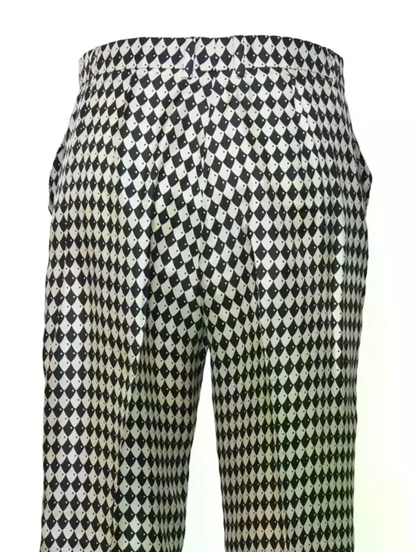 Max Mara Diamond-pattern Cotton Trousers