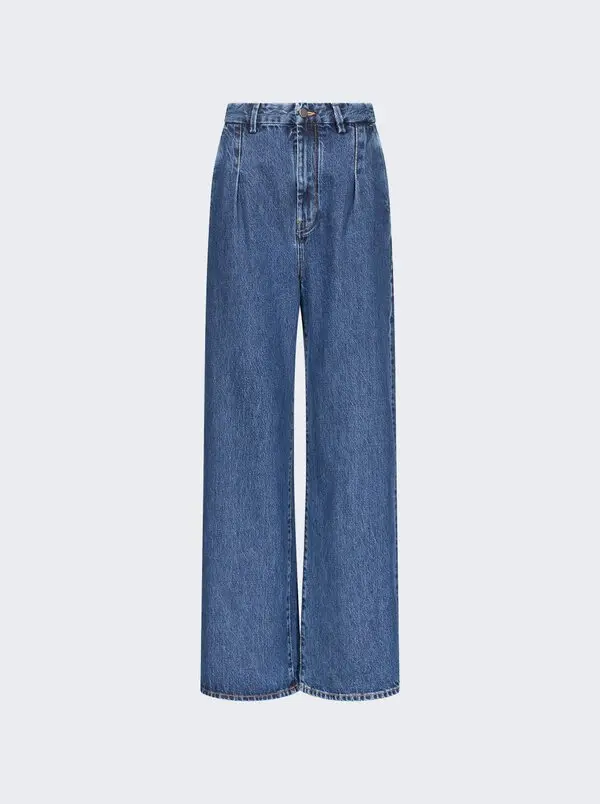 Loulou De Saison Washed Straight Leg Jeans - Blue