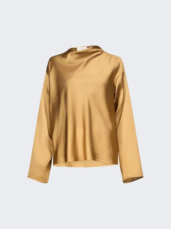 Loulou De Saison Riddy Draped Collar Blouse - Gold