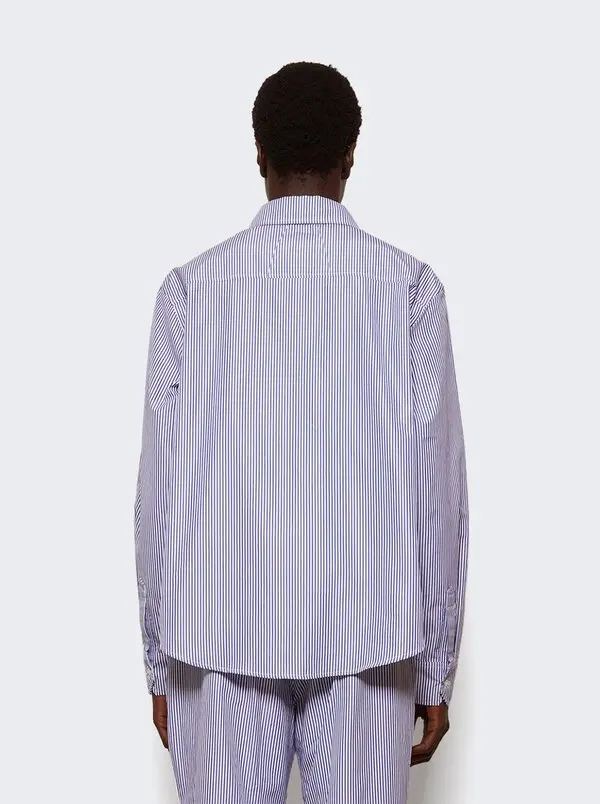 Rhude Side Logo Long Sleeve Shirt And White Stripe