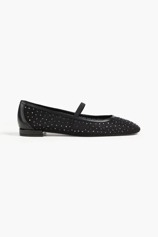 STUART WEITZMAN Arabella Crystal-embellished Mary Jane Flats