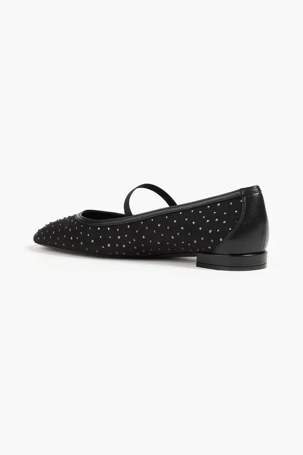 STUART WEITZMAN Arabella Crystal-embellished Mary Jane Flats